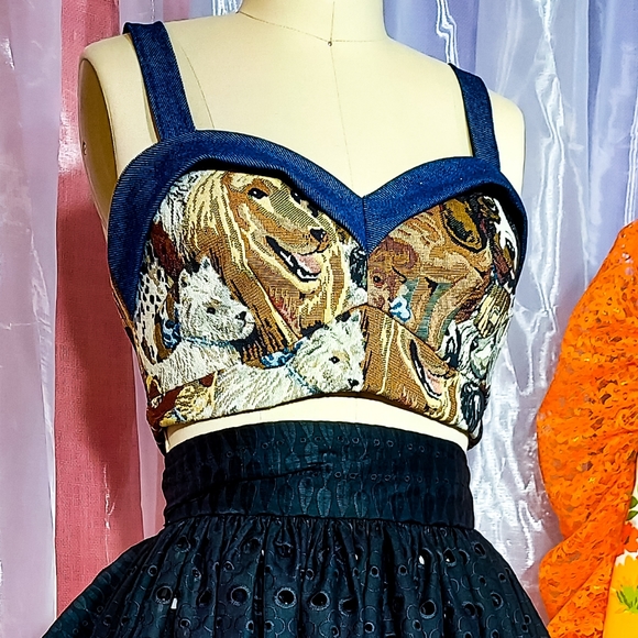 Hand Crafted | Tops | Denim Canvas Crop Bra Top Handmade Vintage ...